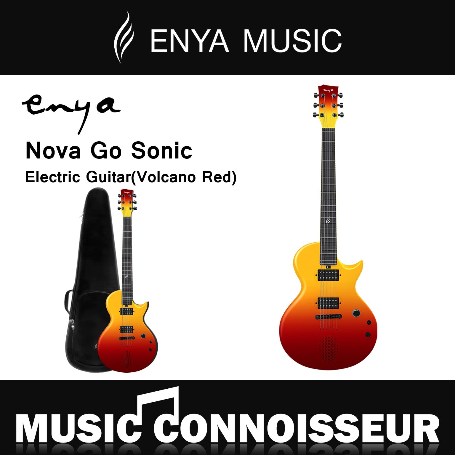 ENYA NOVA GO Sonic Electric Guitar (Volcano Red) – Music Connoisseur Singapore