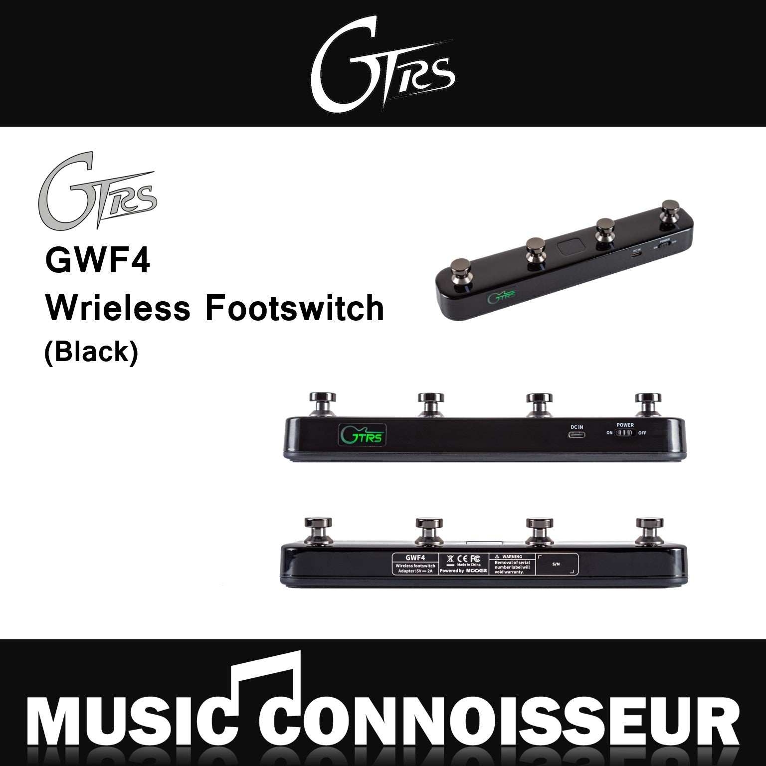 GTRS GWF4 Wireless Footswitch (Black) – Music Connoisseur Singapore