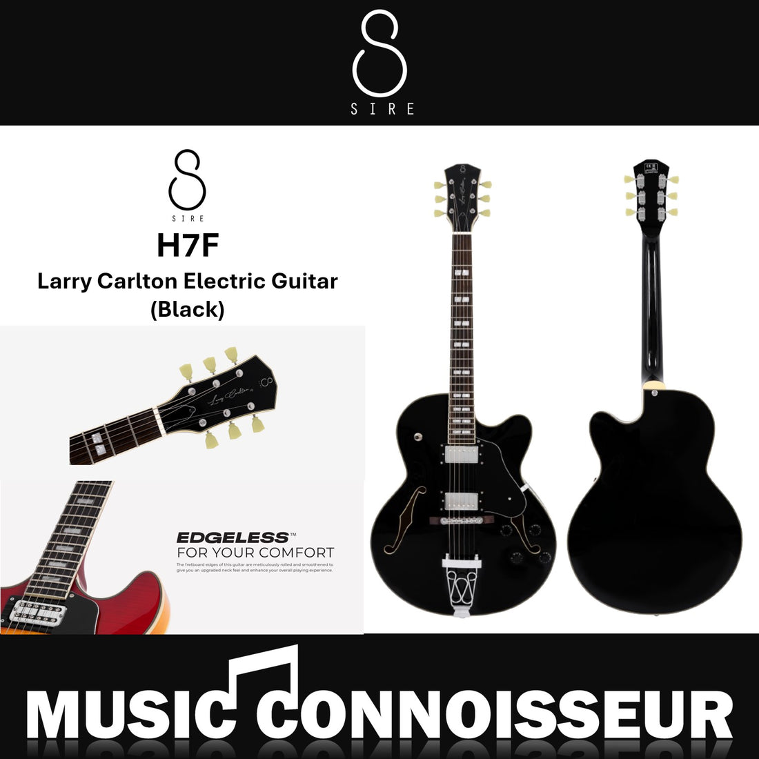 Sire Larry Carlton H7F Electric Guitar (Black) – Music Connoisseur ...