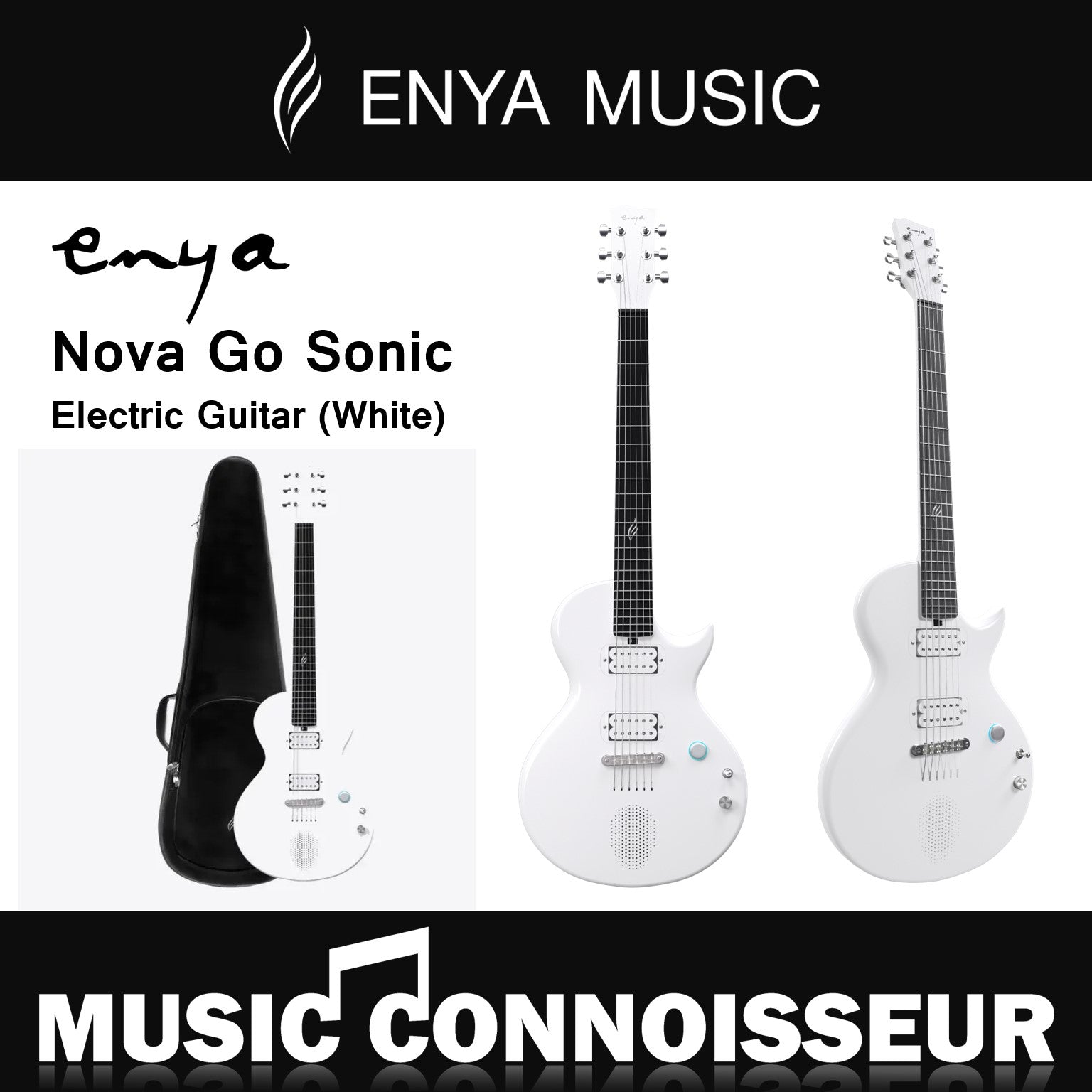 ENYA NOVA GO Sonic Electric Guitar (White) – Music Connoisseur Singapore