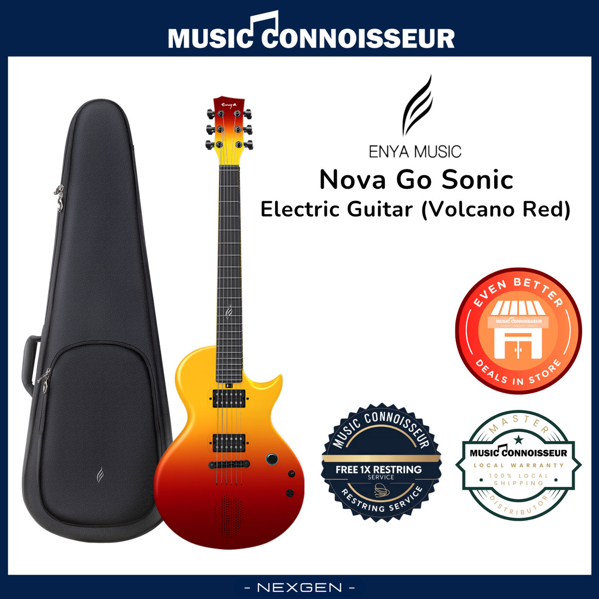 ENYA NOVA GO Sonic Electric Guitar (Volcano Red) – Music Connoisseur ...