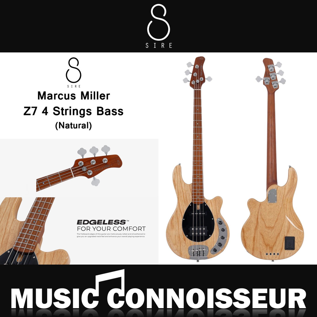 Sire Marcus Miller Z7 4 Strings Bass (Natural) – Music Connoisseur ...